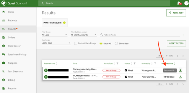 Manually Import Quest Results